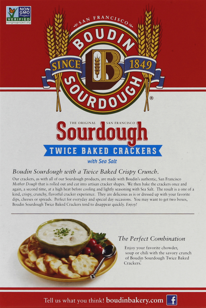Boudin Sourdough Crackers, with Sea Salt, Sourdough, Twice Baked ...