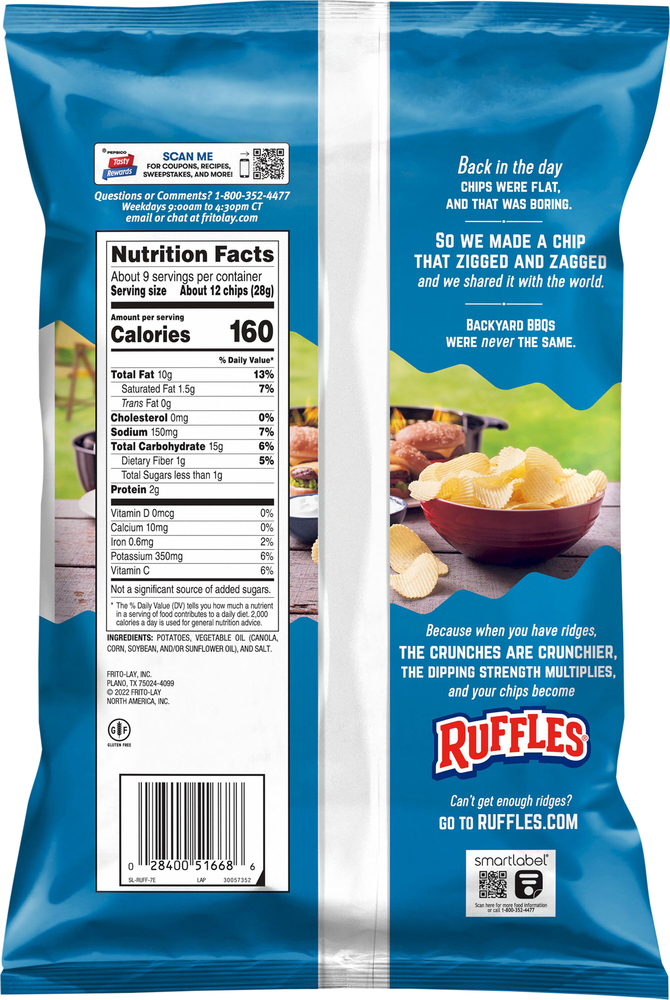 Ruffles Potato Chips, Original-Planogram-Back