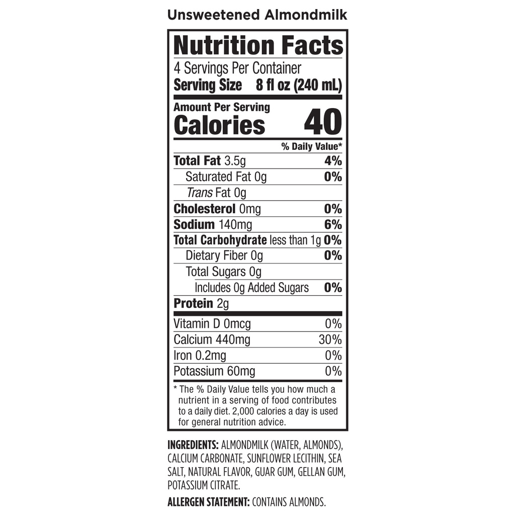 Califia Farms Coconut Almond Milk Nutrition Facts at Susan Callahan blog