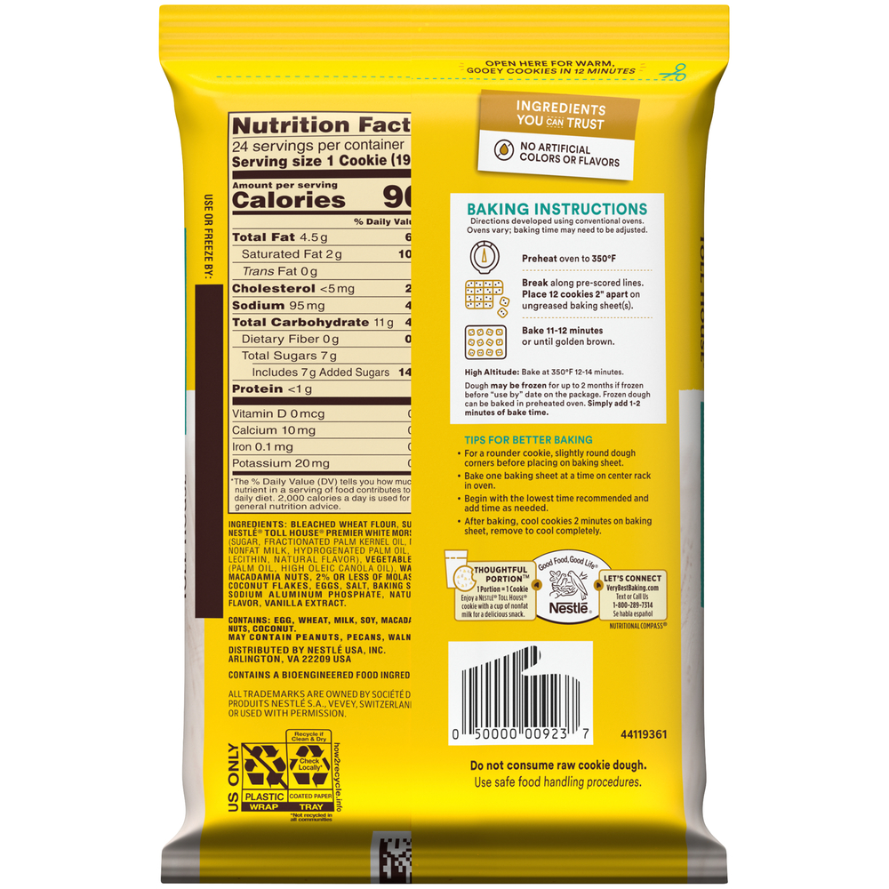 Toll House White Chip Macadamia Nut Cookie Dough-Planogram-Back
