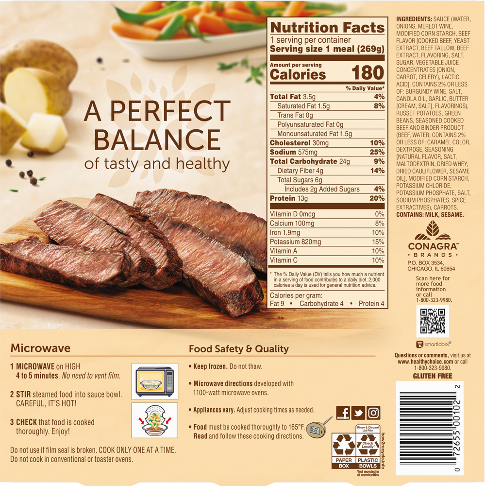 Healthy Choice Cafe Steamers Beef Merlot-Planogram-Back