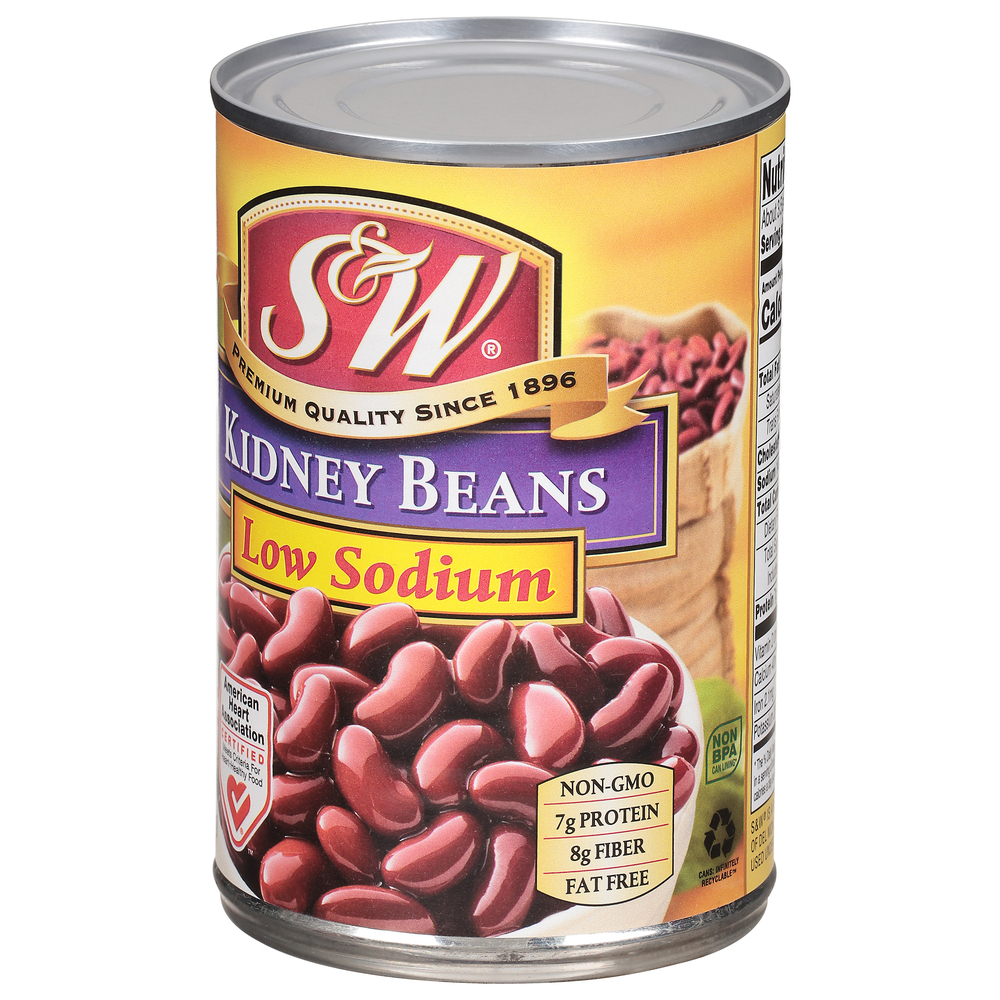 S&W Kidney Beans, Low Sodium-Front-Right-Elevated