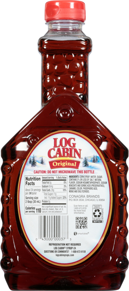 Log Cabin Syrup, Original-Planogram-Back