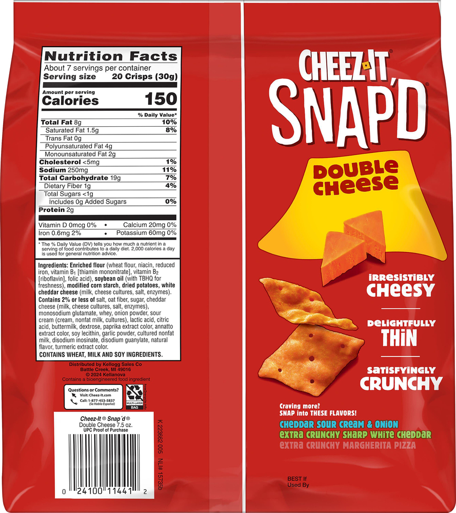 Cheez-It Snap'd Double Cheese Cheesy Baked Snacks-Planogram-Back