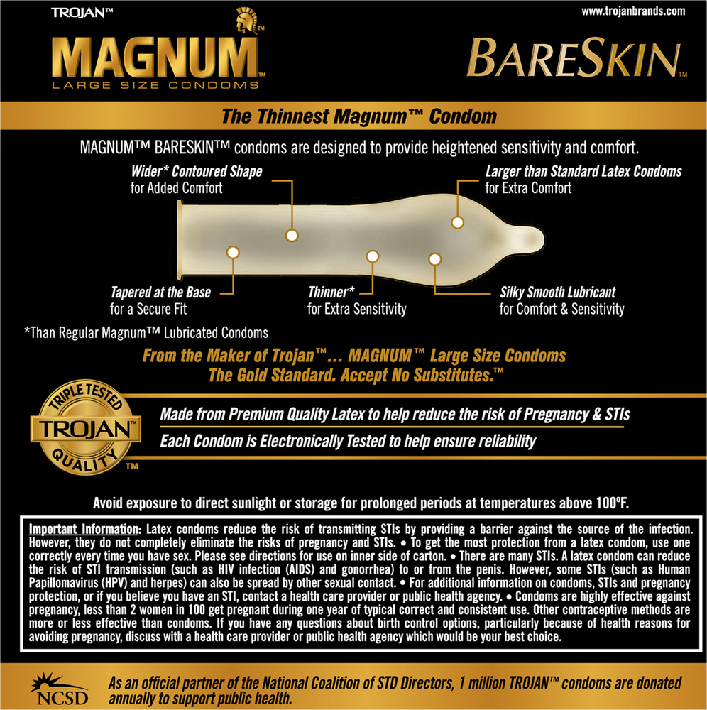 trojan large size chart