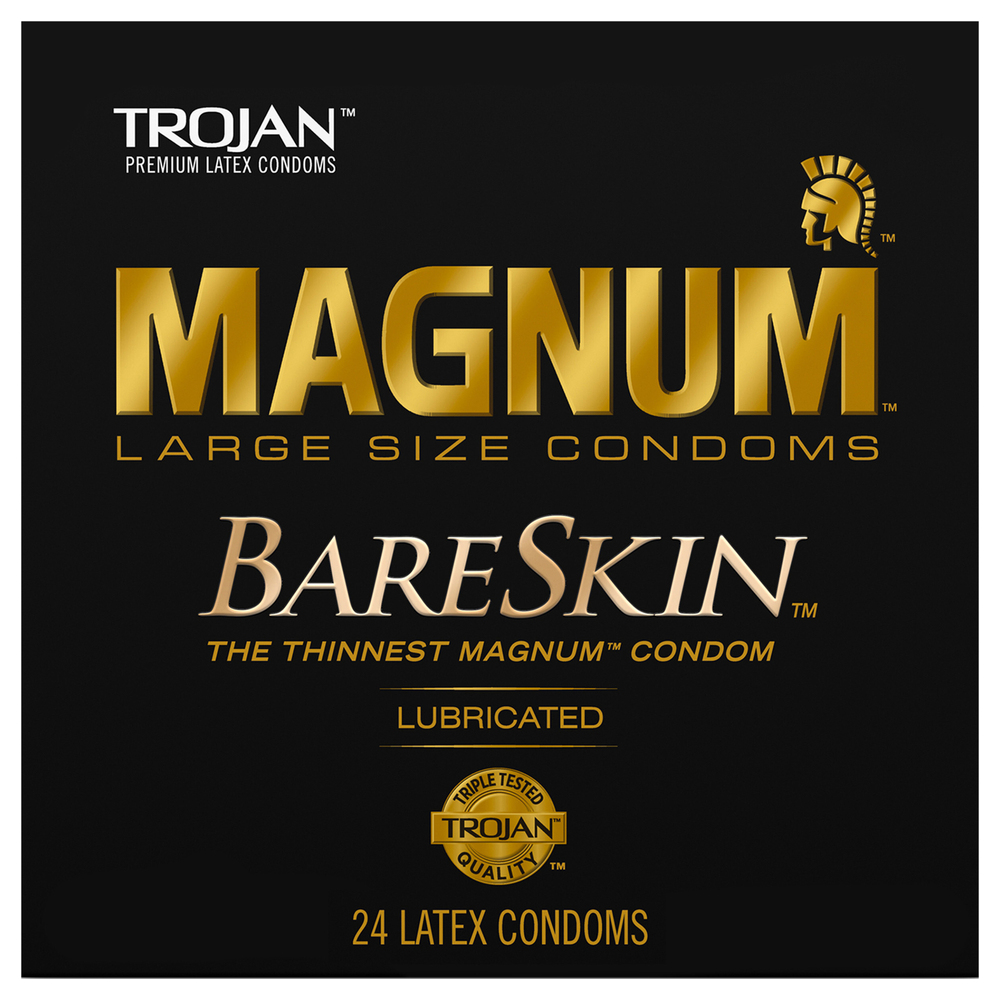 Trojan Magnum BareSkin Condoms, Latex, Lubricated, Large Size, Value ...