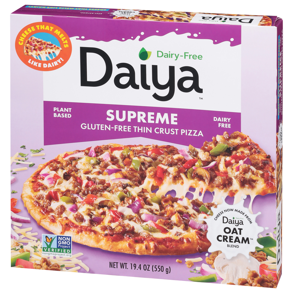 Daiya Pizza, Gluten-Free, Thin Crust, Supreme-Front-Right-Elevated