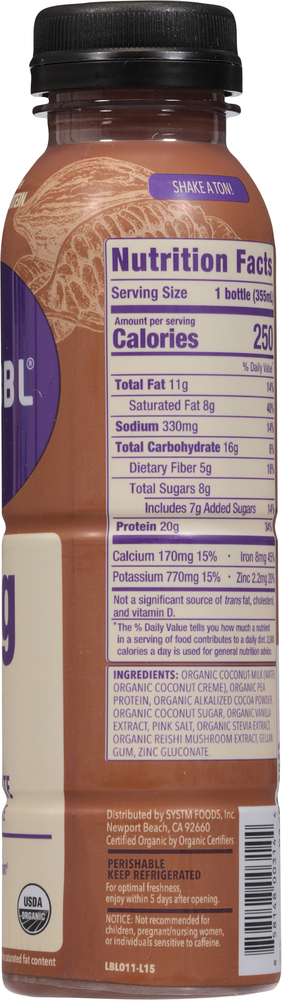 Rebbl Plant- Powered Elixir, Organic, Dark Chocolate, Protein-Planogram ...