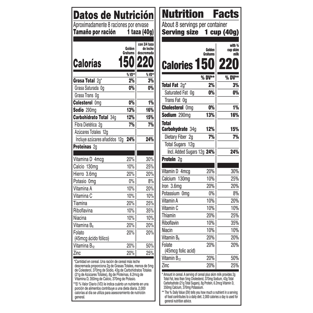 Golden Grahams Cereal, Retro Recipe-Nutrition-Facts