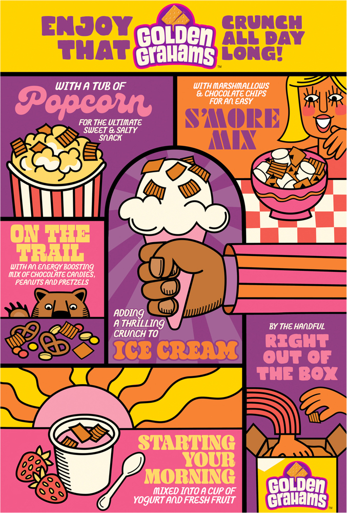 Golden Grahams Cereal, Retro Recipe-Planogram-Back