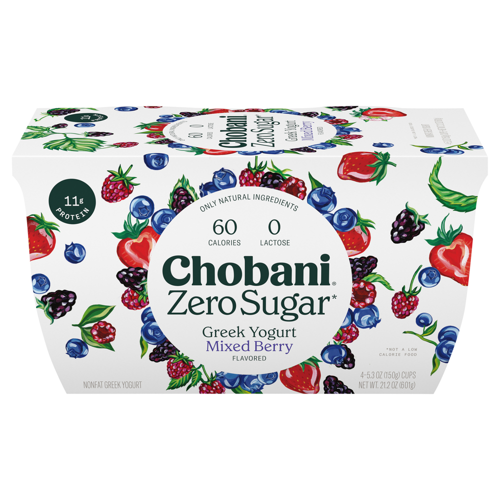 Chobani Yogurt Greek Nonfat Zero Sugar Mixed Berry Flavored Main