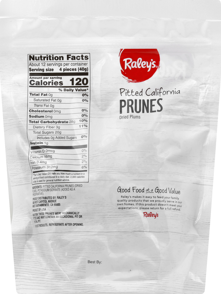 Raley's Pitted California Dried Prunes-Planogram-Back