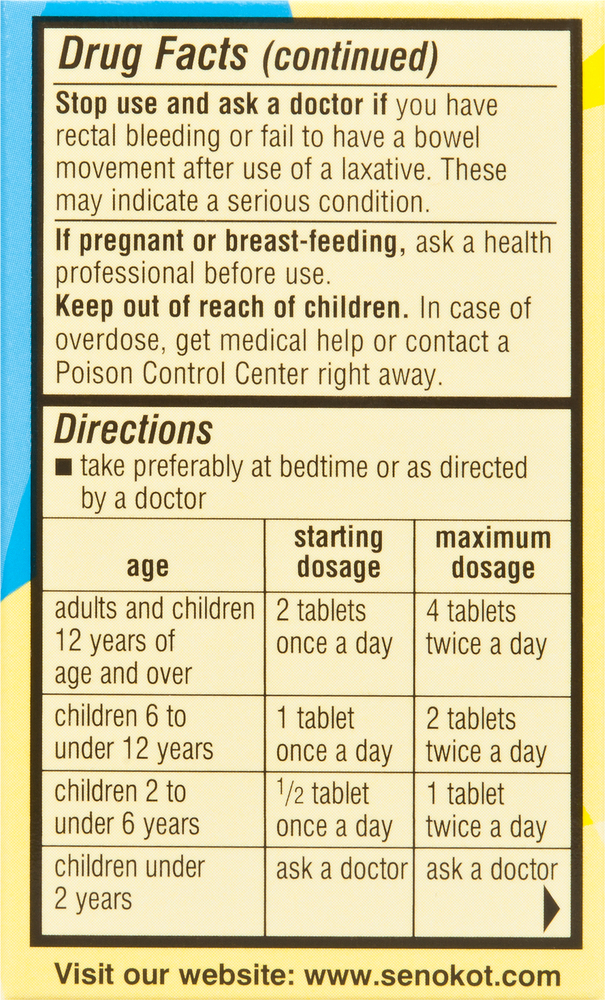 Senokot-S Laxative Ingredient + Stool Softener, Natural Vegetable, Dual ...