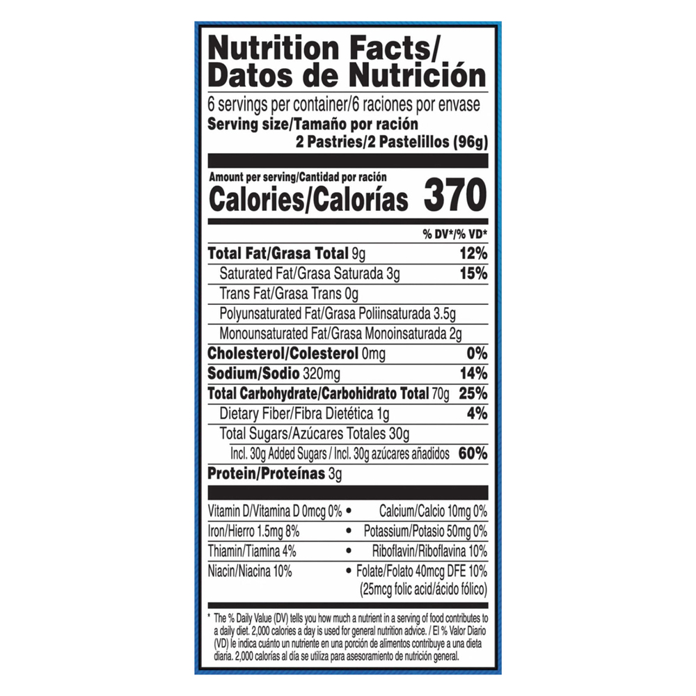 Strawberry Pop Tart Nutrition Label The Current Frosted Strawberry