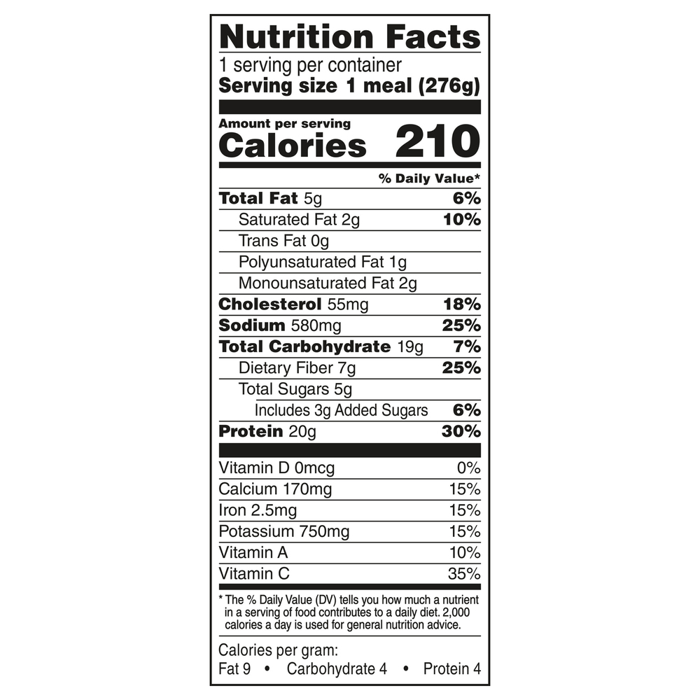 Healthy Choice Power Bowls, Spicy Black Bean & Chicken-Nutrition-Facts