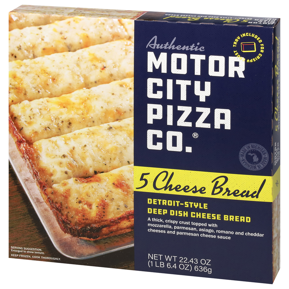 Motor City Pizza Co. Cheese Bread, Deep Dish, 5 Cheese Bread, Detroit ...