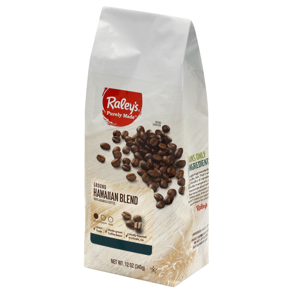 Raley's Hawaiian Blend 100% Arabica Light Roast Ground Coffee-Front ...