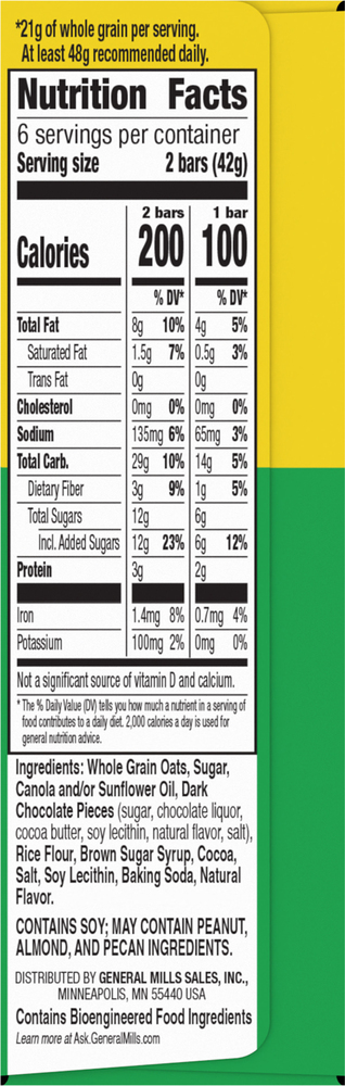 Nature Valley Granola Bars, Oats 'N Dark Chocolate, Crunchy-Planogram-Right