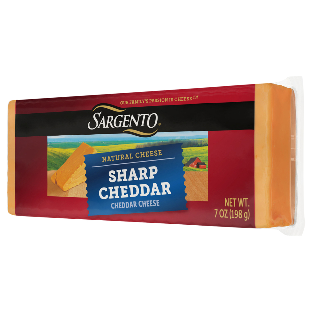 Sargento Cheese, Natural, Sharp Cheddar-Front-Right-Elevated
