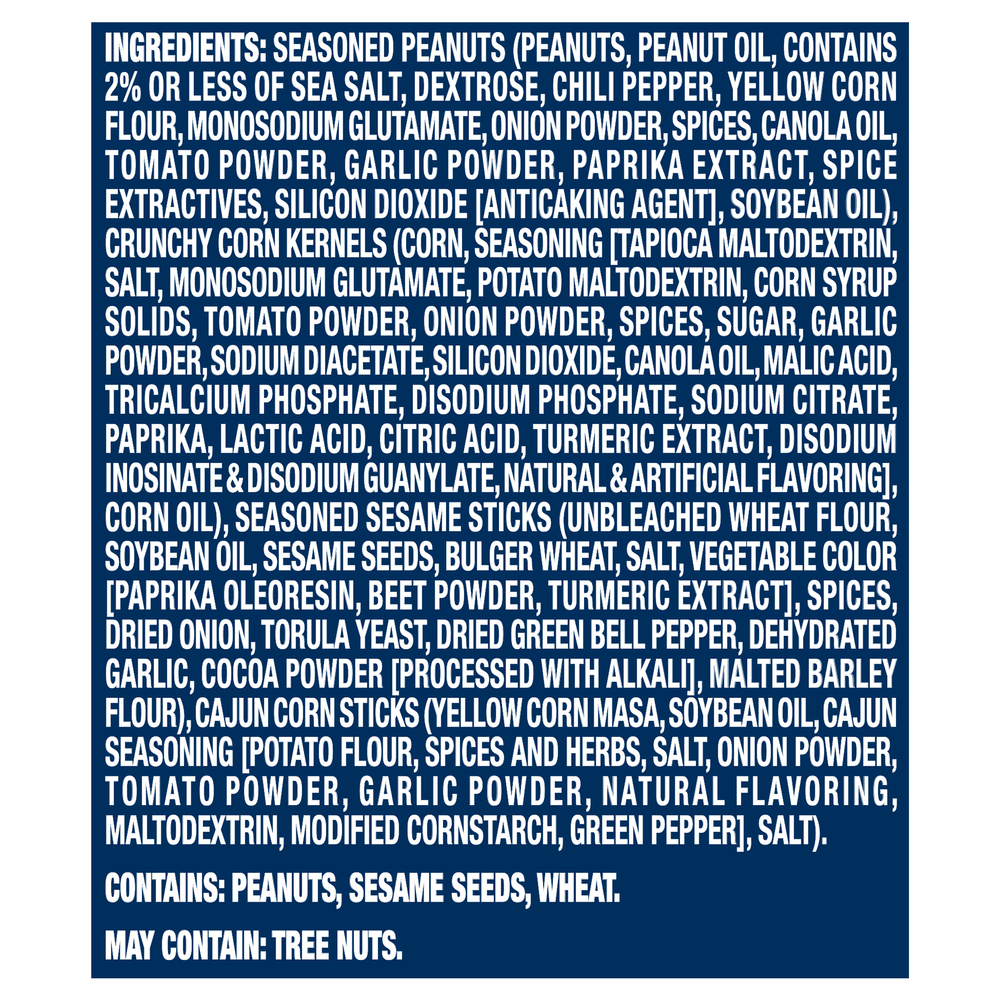 Planters Trail Mix, Spicy Nuts & Cajun Sticks-Ingredients