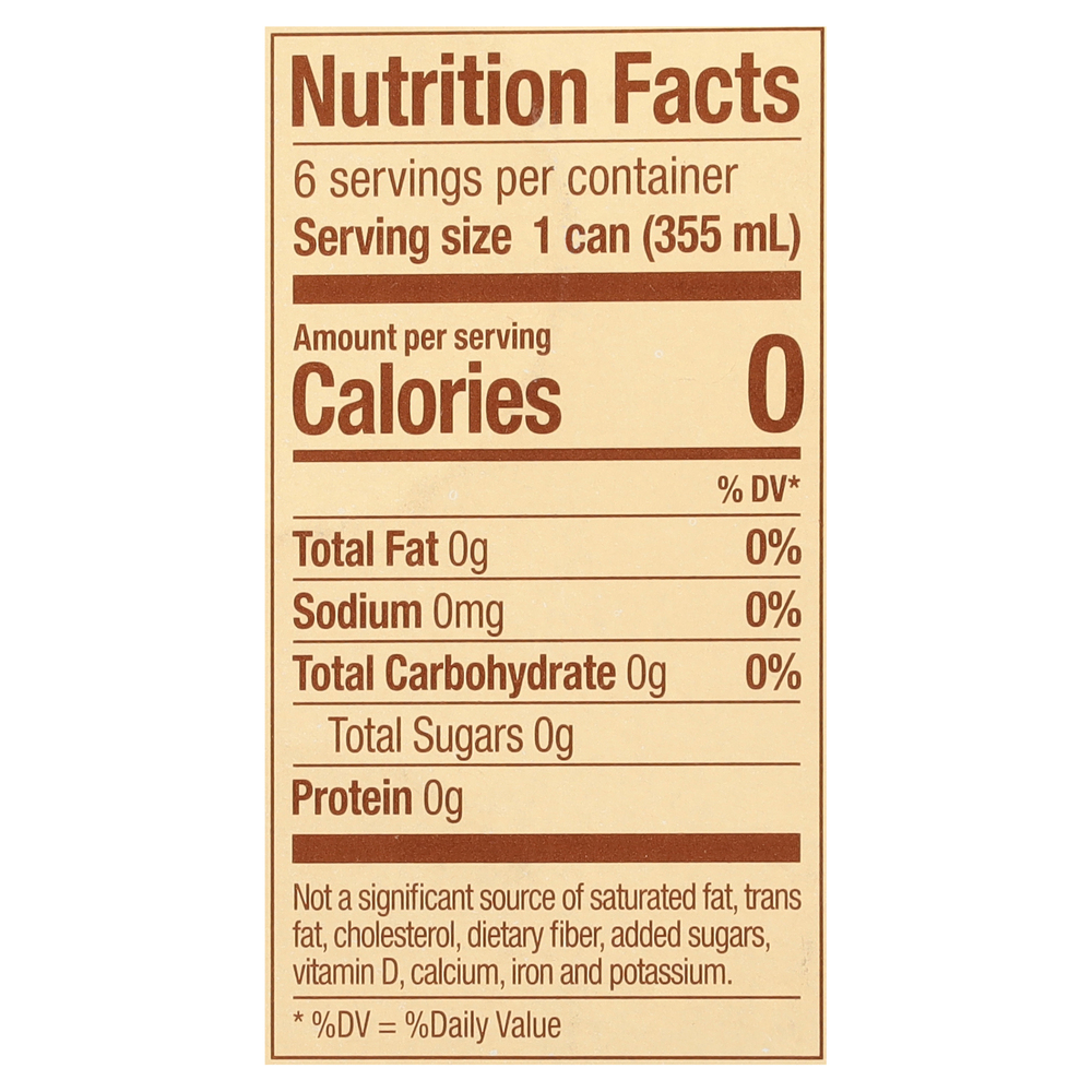 Zevia Soda, Zero Sugar, Creamy Root Beer-Nutrition-Facts