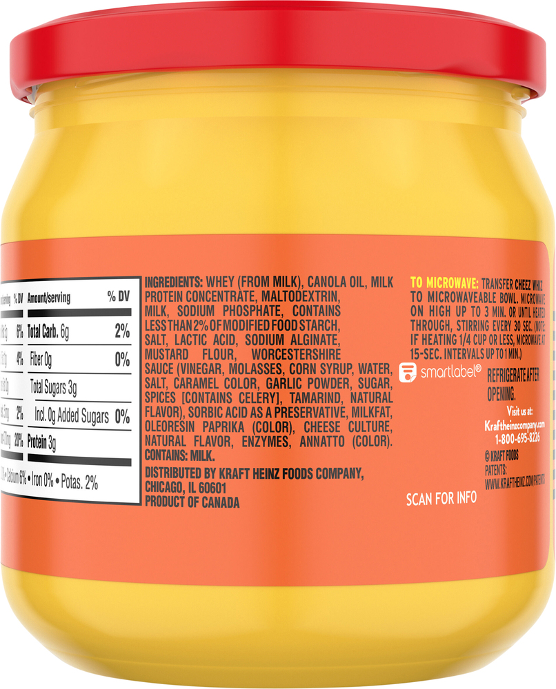 Cheez Whiz Cheez Whiz Original Cheese Dip-Planogram-Back