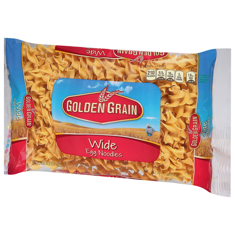 Golden Grain Egg Noodles, Wide-Front-Right-Elevated