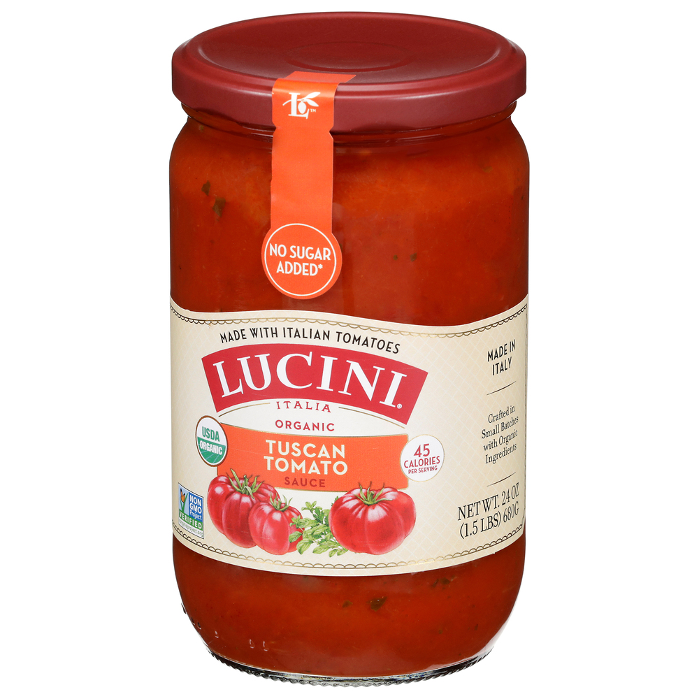 Lucini Italia Sauce, Organic, Tuscan Tomato-Front-Right-Elevated