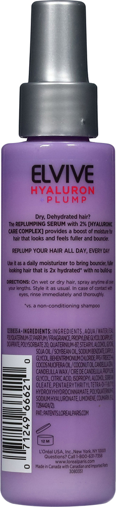 Elvive Replumping Serum, 2% Hyaluronic Care Complex, Hyaluron + Plump ...