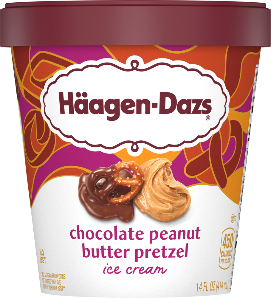 Haagen Dazs Ice Cream Chocolate Peanut Butter Pretzel