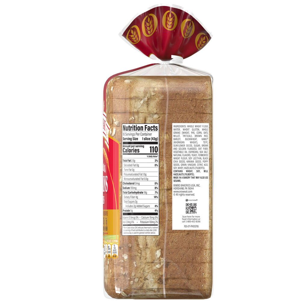 Oroweat Bread, Whole Grains, 12 Grains and Seeds-Planogram-Right