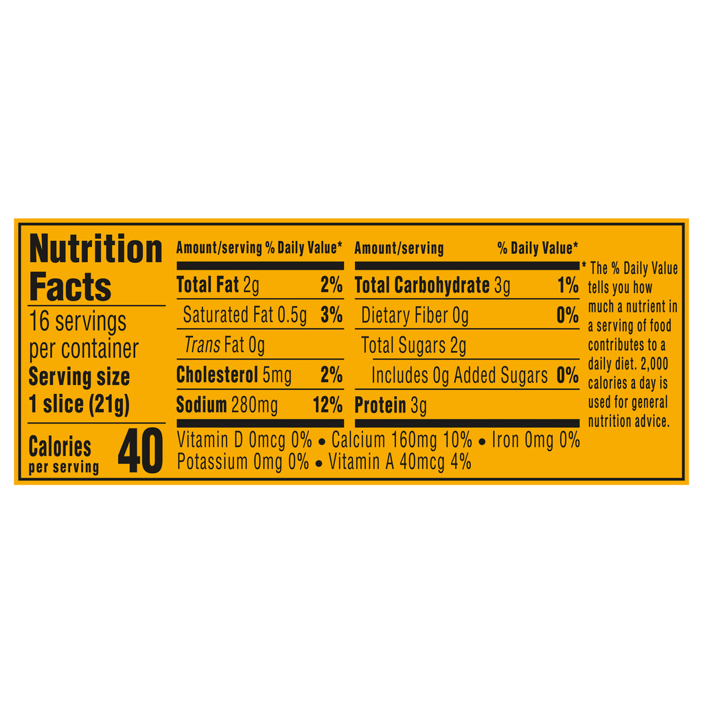 Velveeta Cheese Product, Original, Slices-Nutrition-Facts
