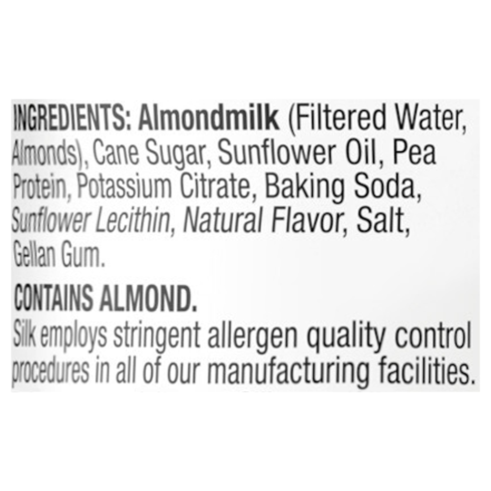 Silk Almond Creamer, Dairy-Free, Sweet & Creamy-Ingredients