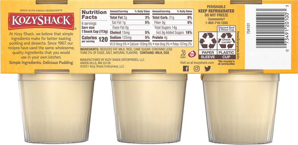 Kozy Shack Original Recipe Rice Pudding-Planogram-Back