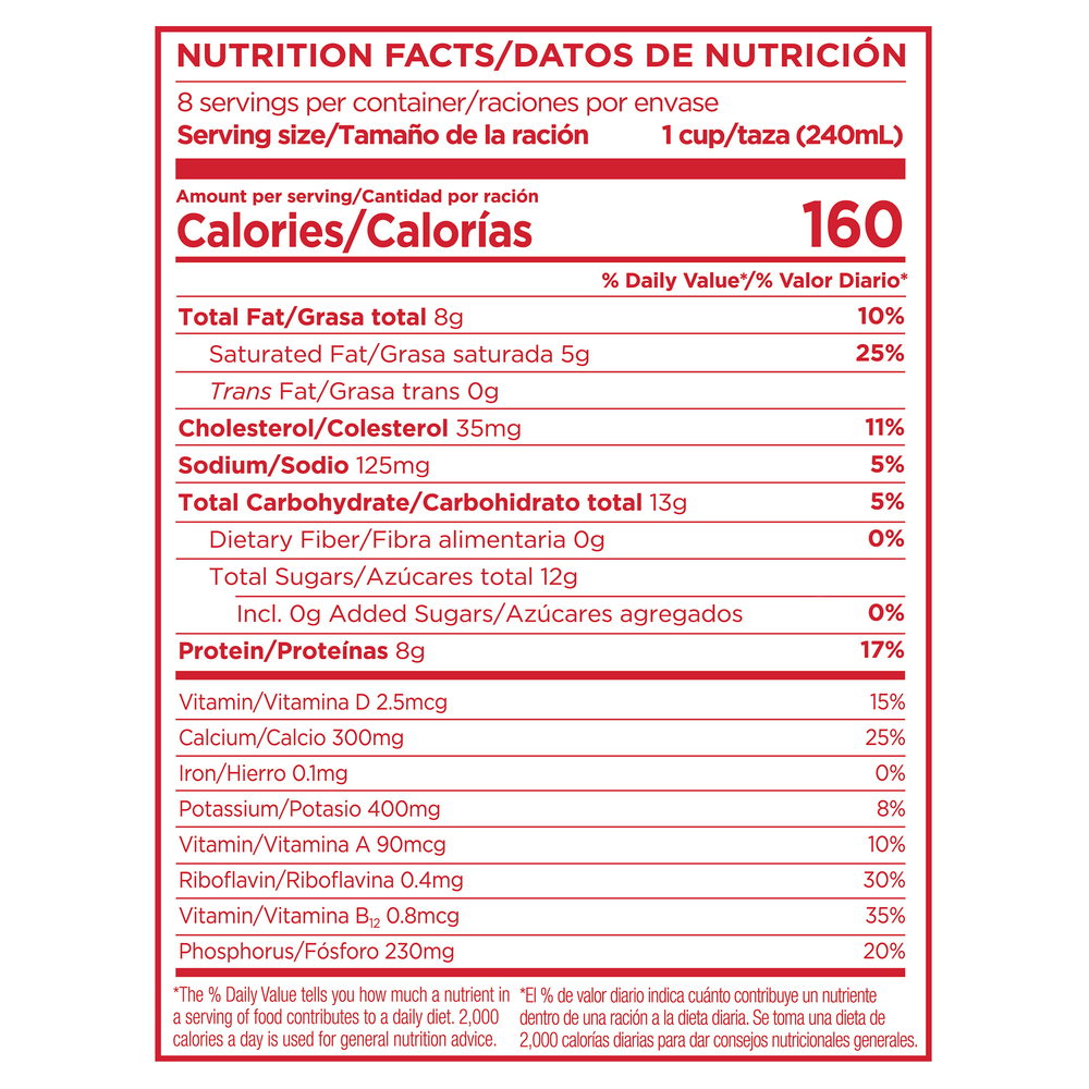 Lactaid Milk, Lactose Free, Whole-Nutrition-Facts