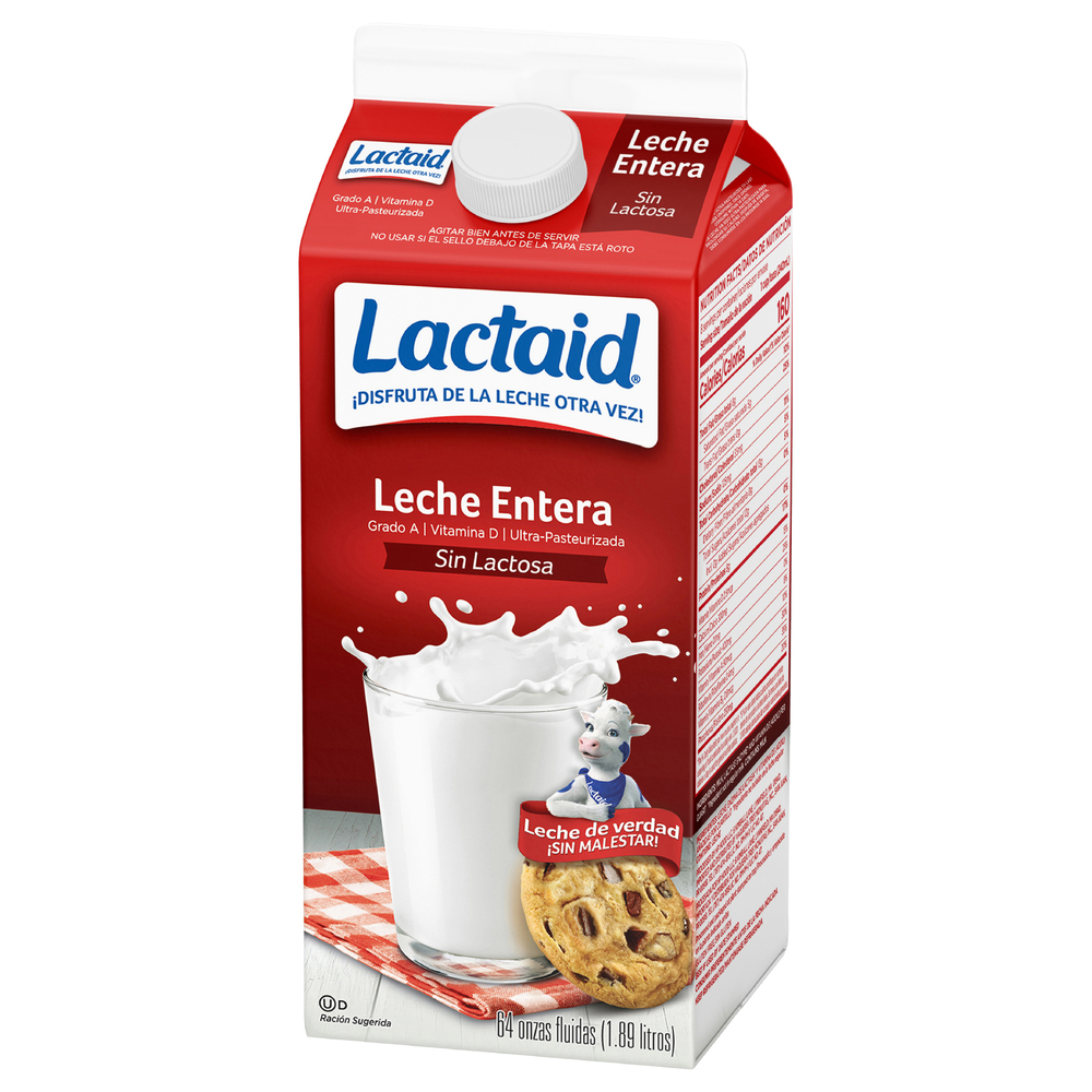 Lactaid Lactose Free Whole Milk Front Right Elevated Lactaid Lactose Free Whole Milk Front Right Elevated