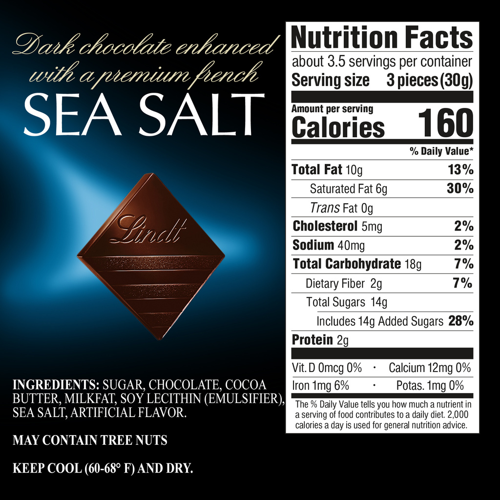 Lindt dark chocolate sea salt store