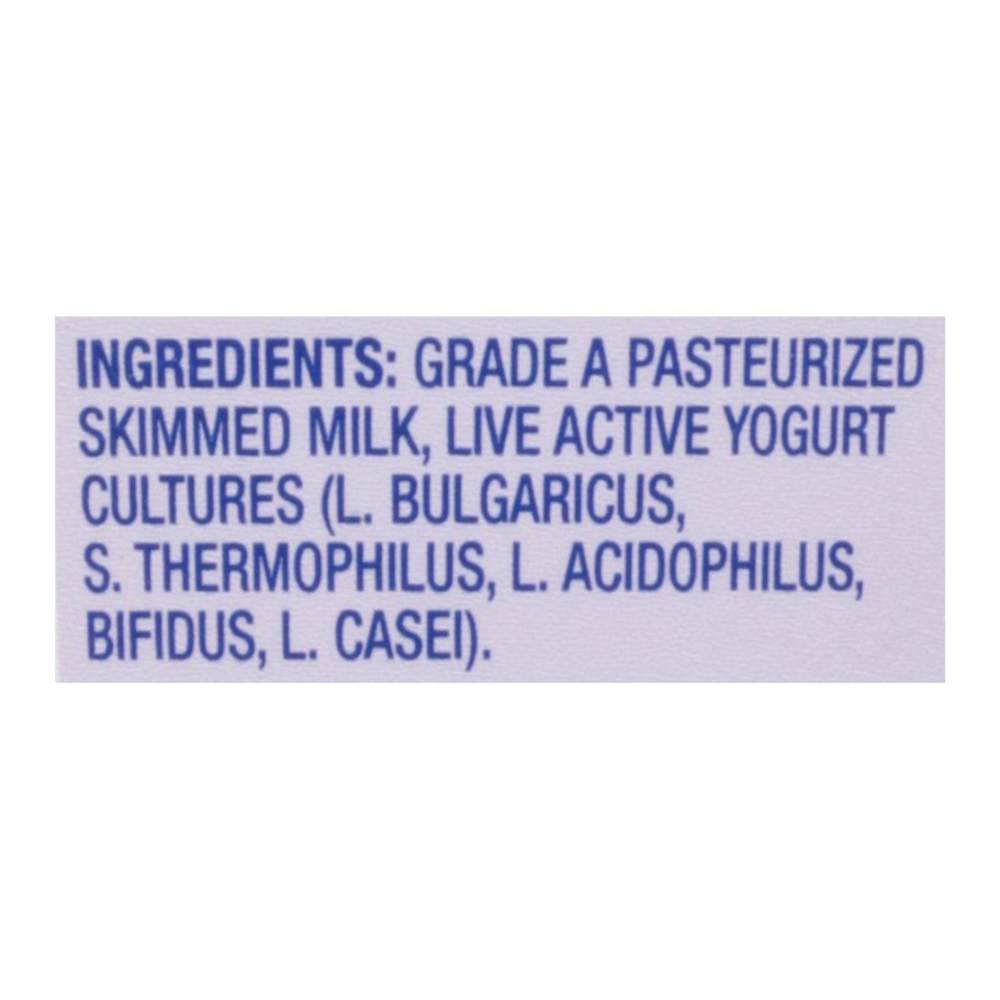 Fage Total Yogurt, Greek, Nonfat, Strained-Ingredients
