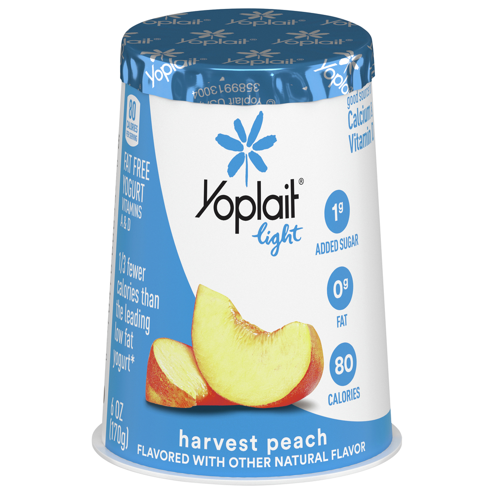 Yoplait Light Yogurt, Fat Free, Harvest Peach-Main