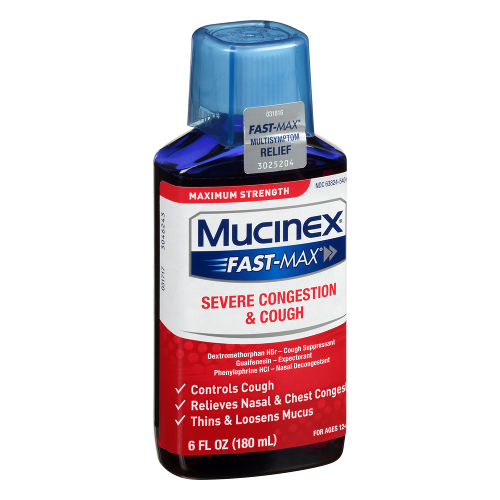 Mucinex Fast-Max Severe Congestion & Cough, Multisymptom, Maximum ...
