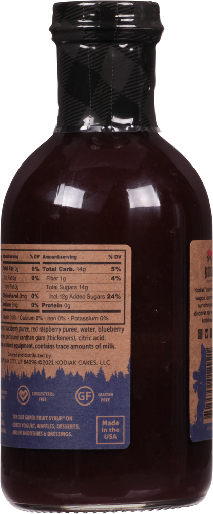 Kodiak Syrup, Super Fruit, Mountain Berry-Planogram-Back