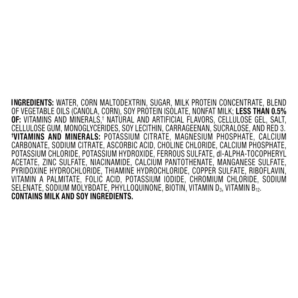 Ensure Nutrition Shake, Strawberry, Original-Ingredients