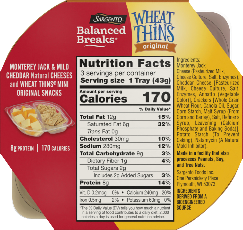 Sargento Balanced Breaks, Cheese & Crackers, Monterey Jack & Cheddar ...