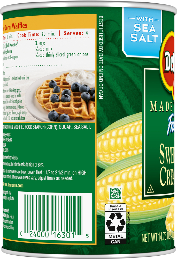 Del Monte Fresh Cut Sweet Corn, Cream Style, Golden-Planogram-Left