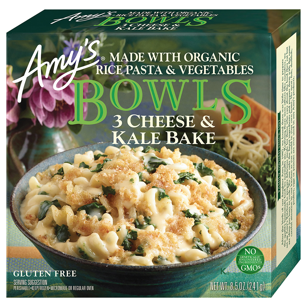 Amy's Bowls Amy’s Frozen Bowls, 3 Cheese & Kale Bake Bowl, Gluten free ...