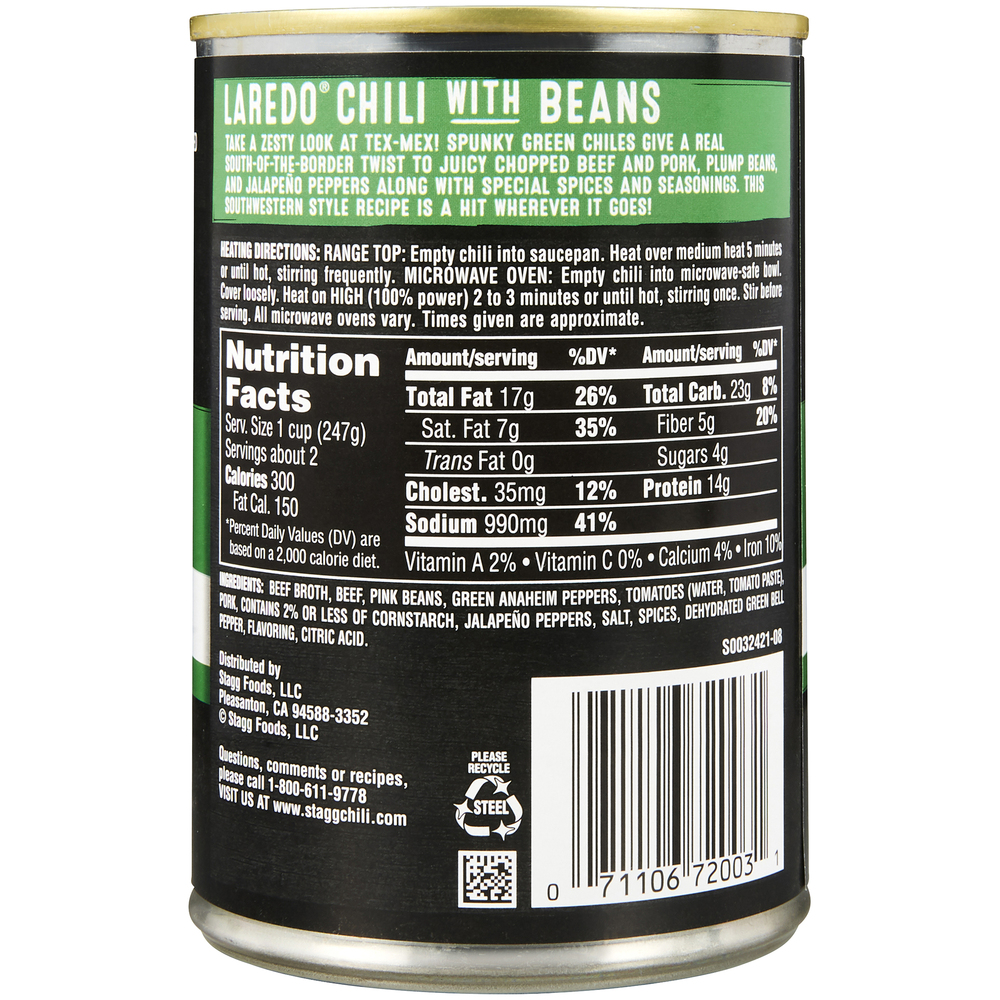 Stagg Chili Chili with Beans-Planogram-Back