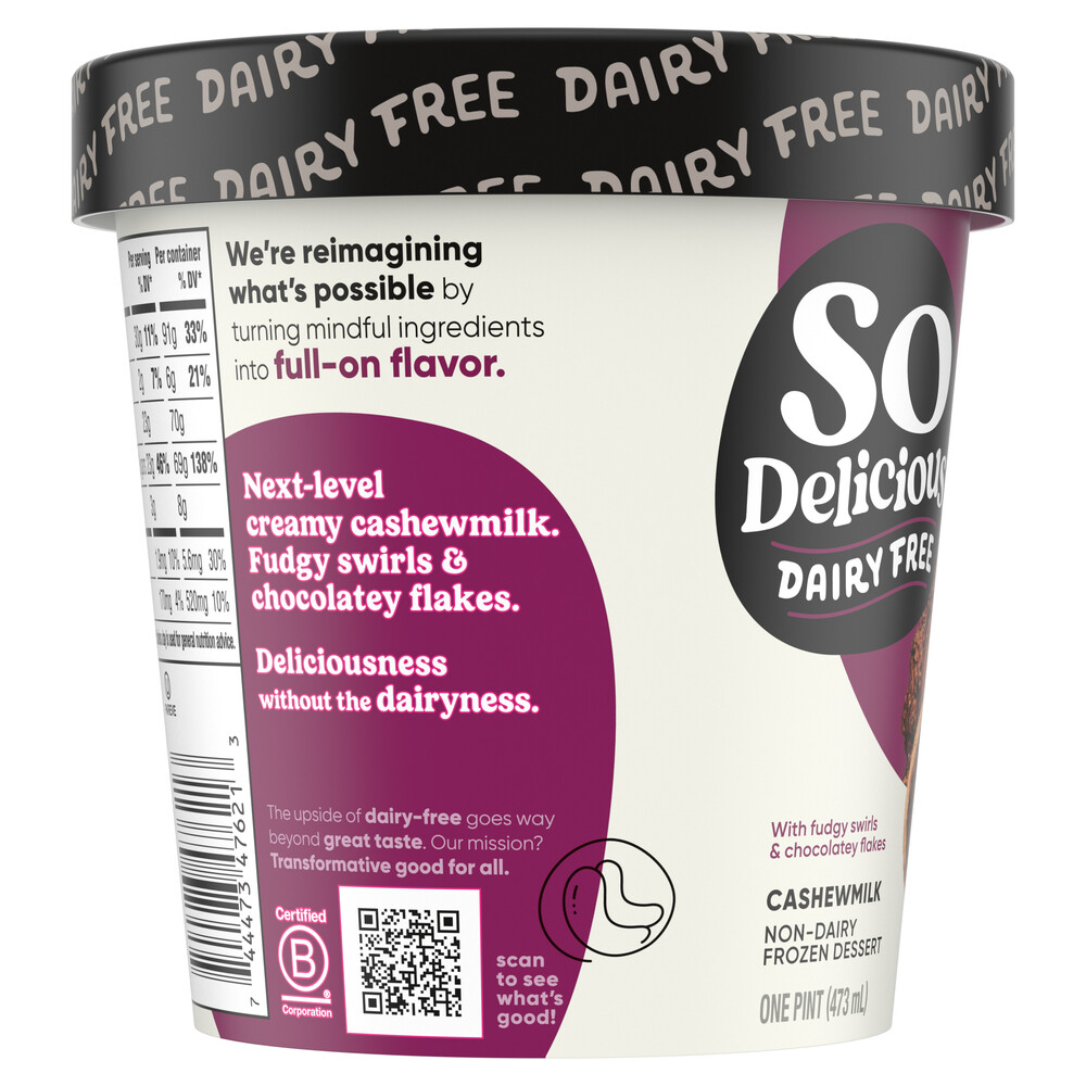 So Delicious Dairy Free Frozen Dessert, Non-Dairy, Dark Chocolate ...