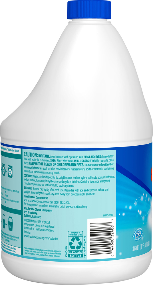 clorox performance bleach label