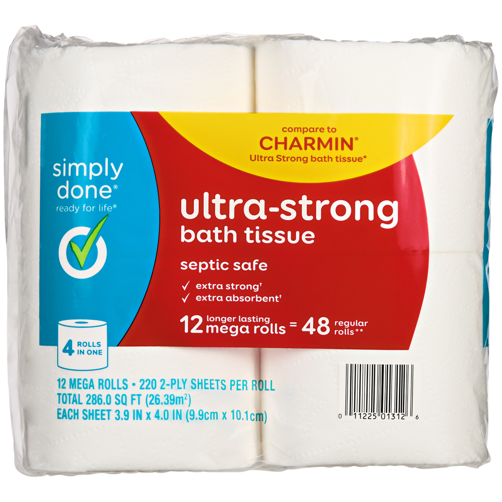 Simply Done Bath Tissue, Ultra-Strong, Mega, 2 Ply-Planogram-Left