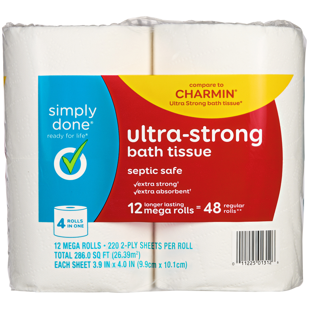 Simply Done Bath Tissue, Ultra-Strong, Mega, 2 Ply-Planogram-Right